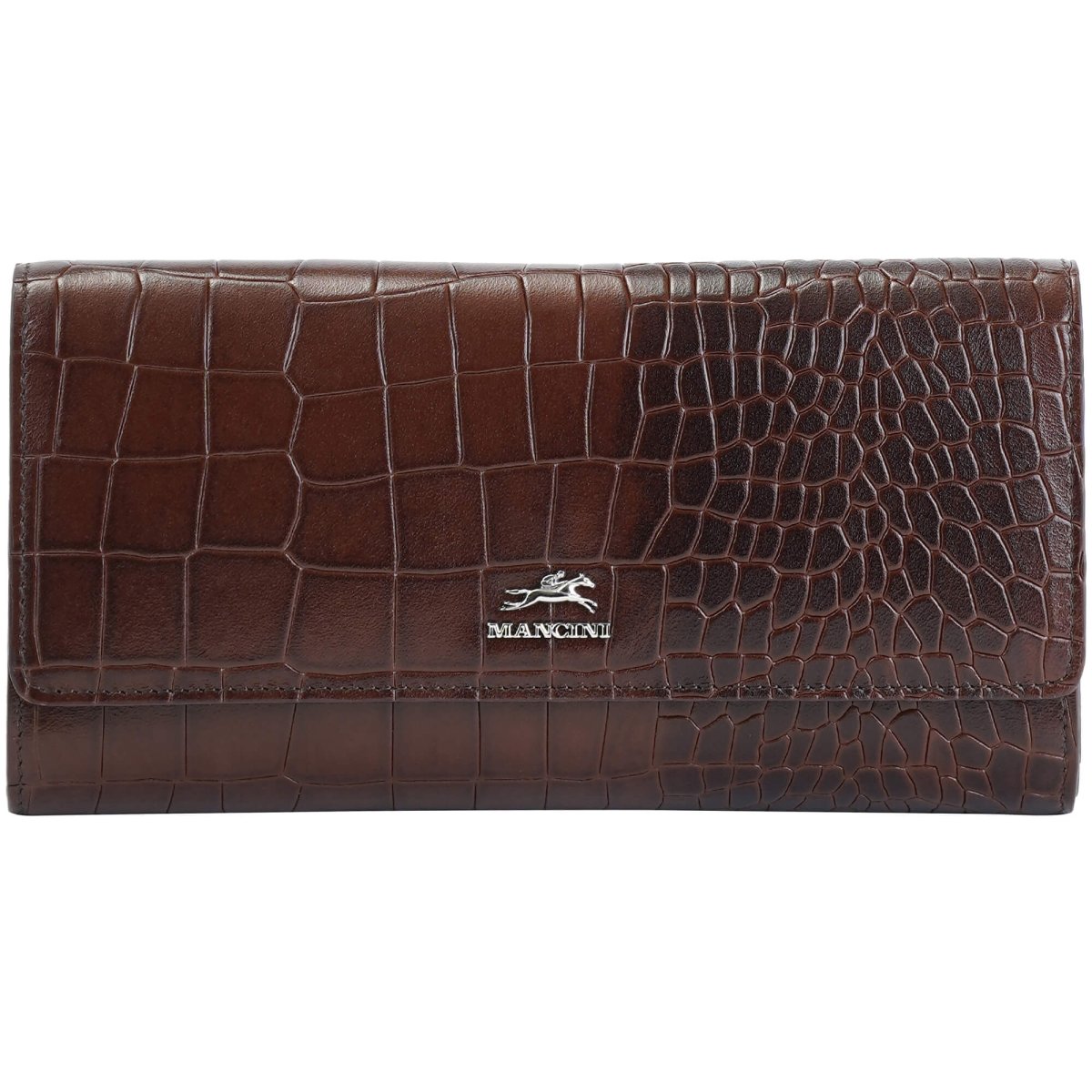 Croco2 Women’s quad fold Wallet with Enhanced RFID Security - Mancini
