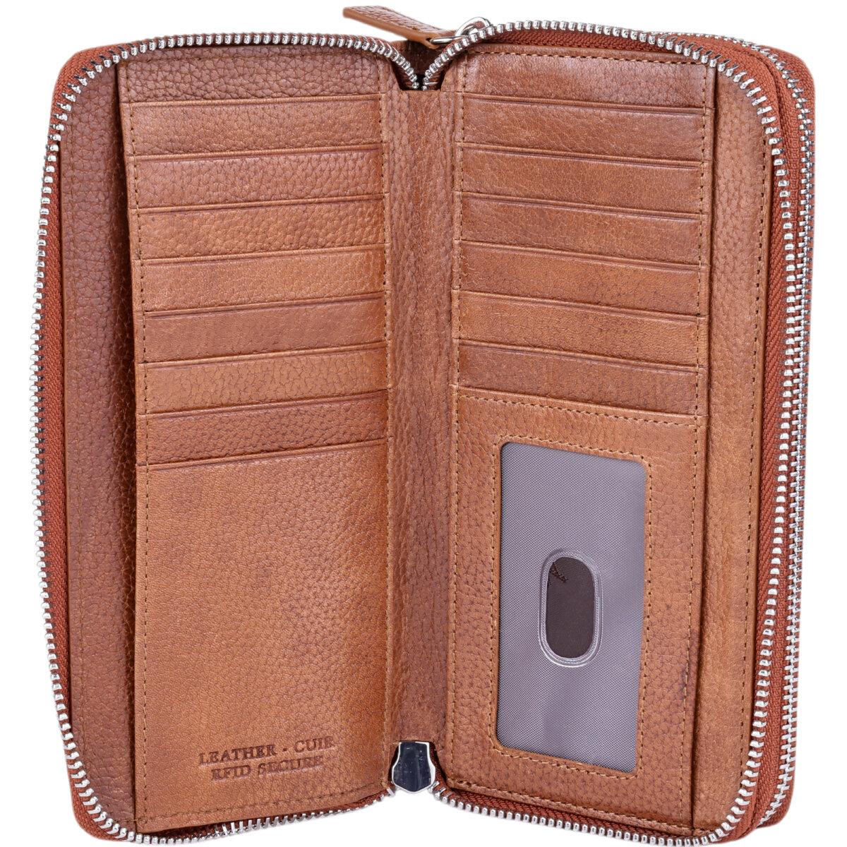 Fifth Avenue RFID Secure Double Zipper Wallet - Mancini